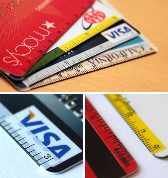 Cardstick Ruler Stickers Turn your Credit Cards into Rulers - GetdatGadget