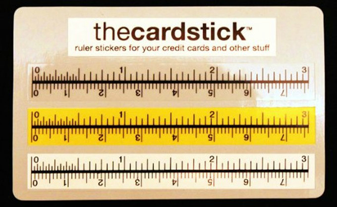 Cardstick Ruler Stickers Turn your Credit Cards into Rulers - GetdatGadget