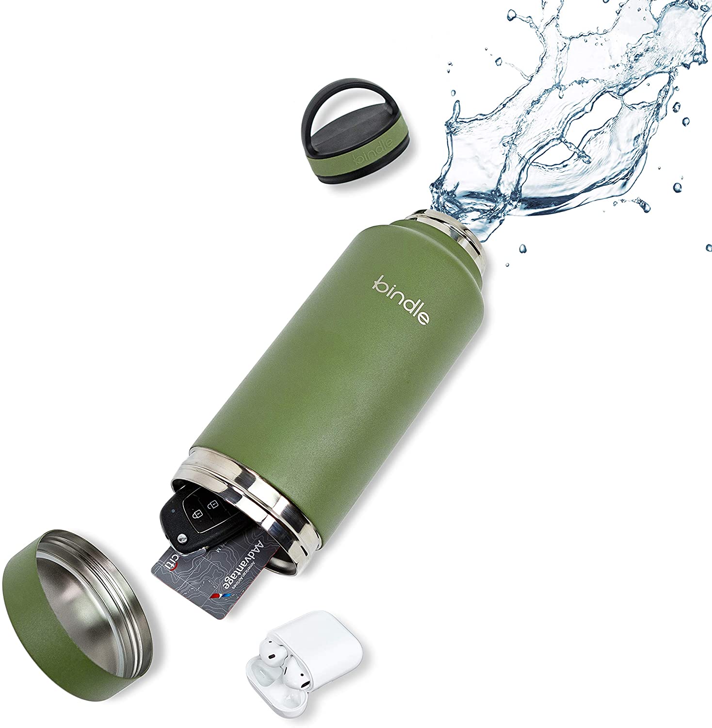 Bindle Bottle Stores your refreshment and valuables - GetdatGadget